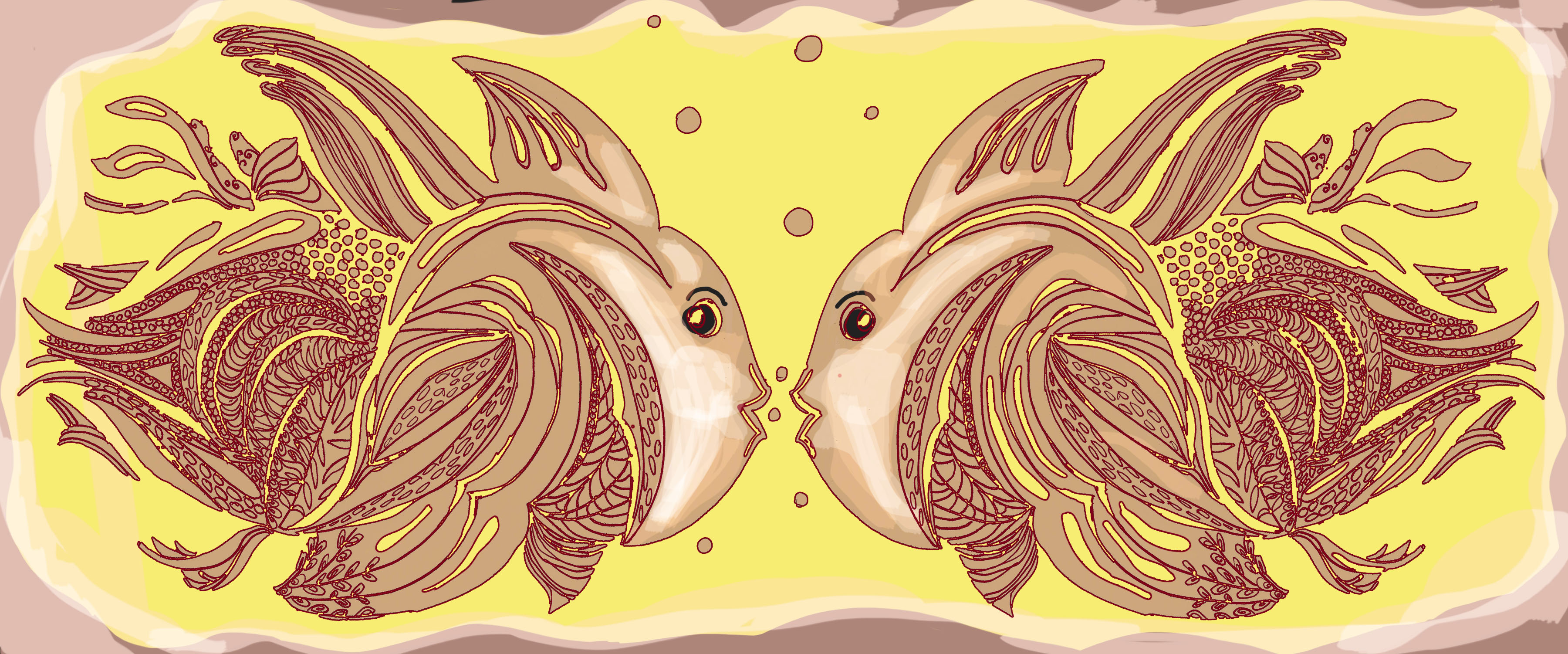 Two Fish with Bubbles – Painting Mexico